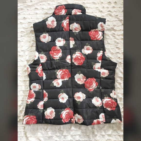 LOFT | Jackets & Coats | Loft Floral Puffer Vest | Poshmark